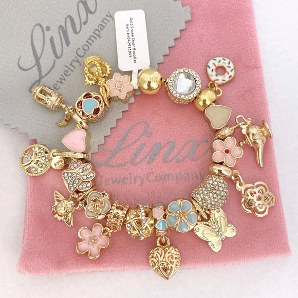 Linx | Jewelry | Linx Yellow Gold Bracelet With Gold Pink And Blue ...